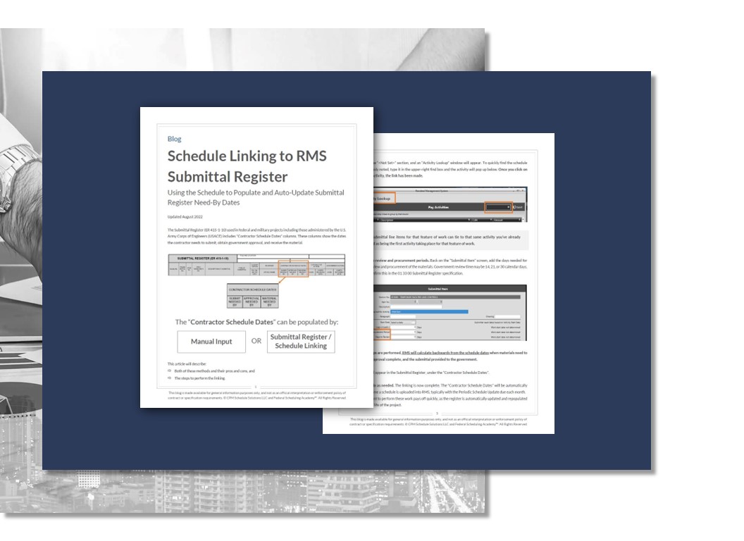 USACE Schedule Narratives | CPM Schedule Solutions | Construction ...